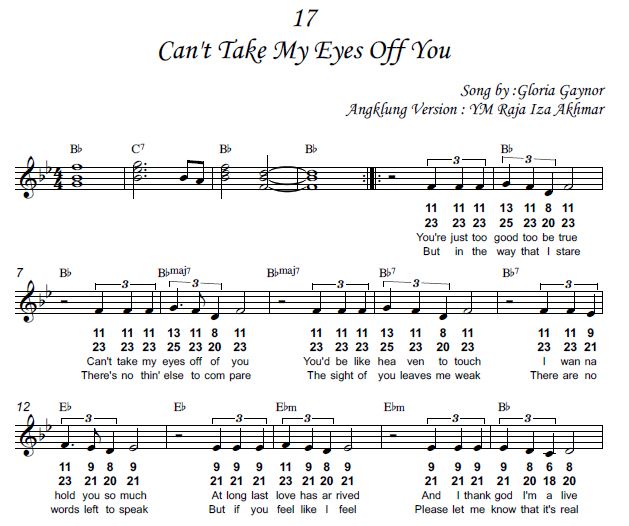 Can’t Take My Eyes Off You – RIA Music Store