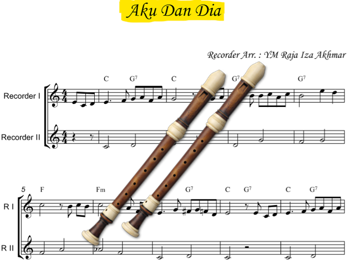 Aku Dan Dia (Recorder in 2 parts) – RIA Music Store