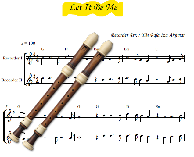 Let It Be Me (Recorder in 2 parts) – RIA Music Store